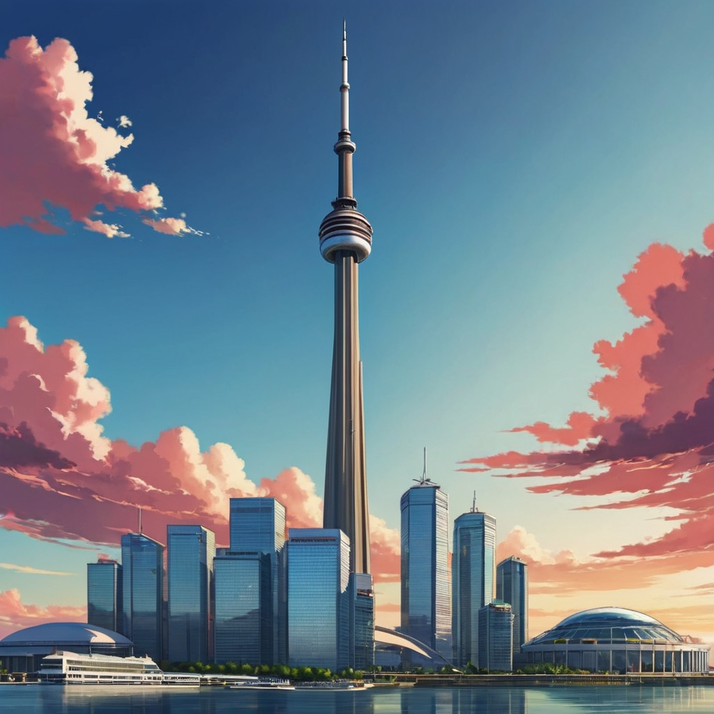 CN Tower in anime style by Curlyfox - Playground