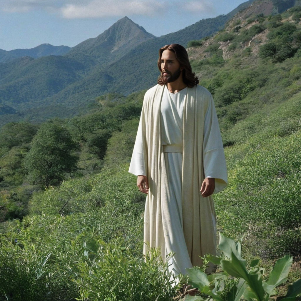 Full shot jesus in nature by Willie Pittman - Playground