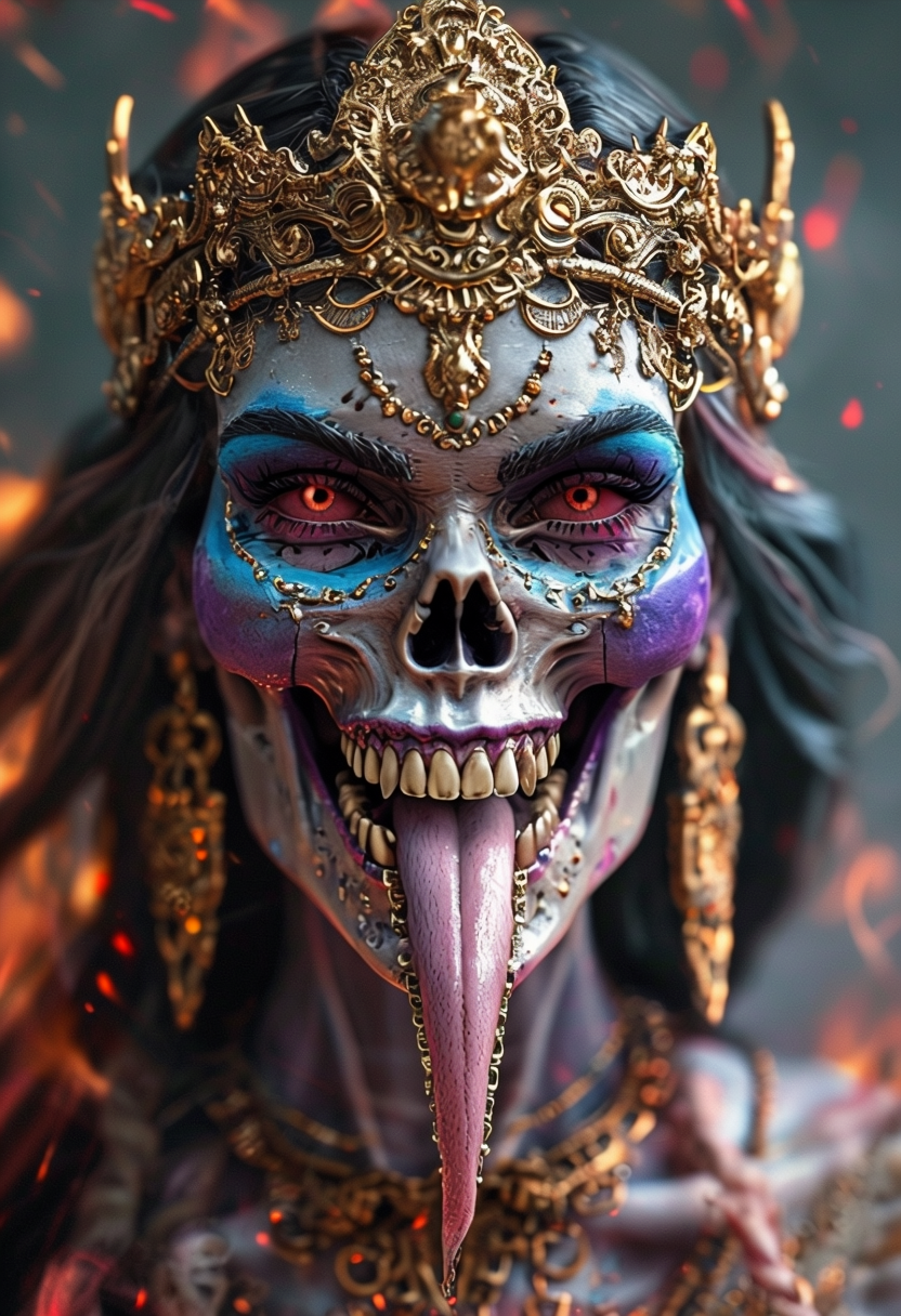 The picture shows a close-up of a beautiful female skull wit... by ...