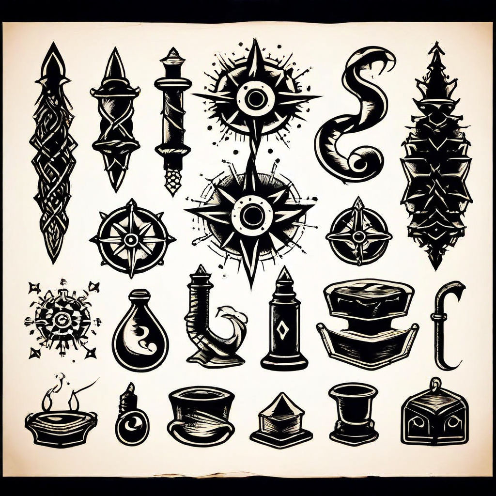SIMPLE black work old school big one tattoo flash sheets by maco_kede ...