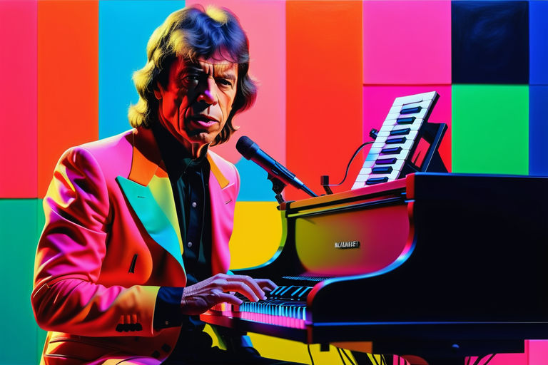 Art by Kazimir Malevich. Neon colors. Mick Jagger plays a ke... by ...