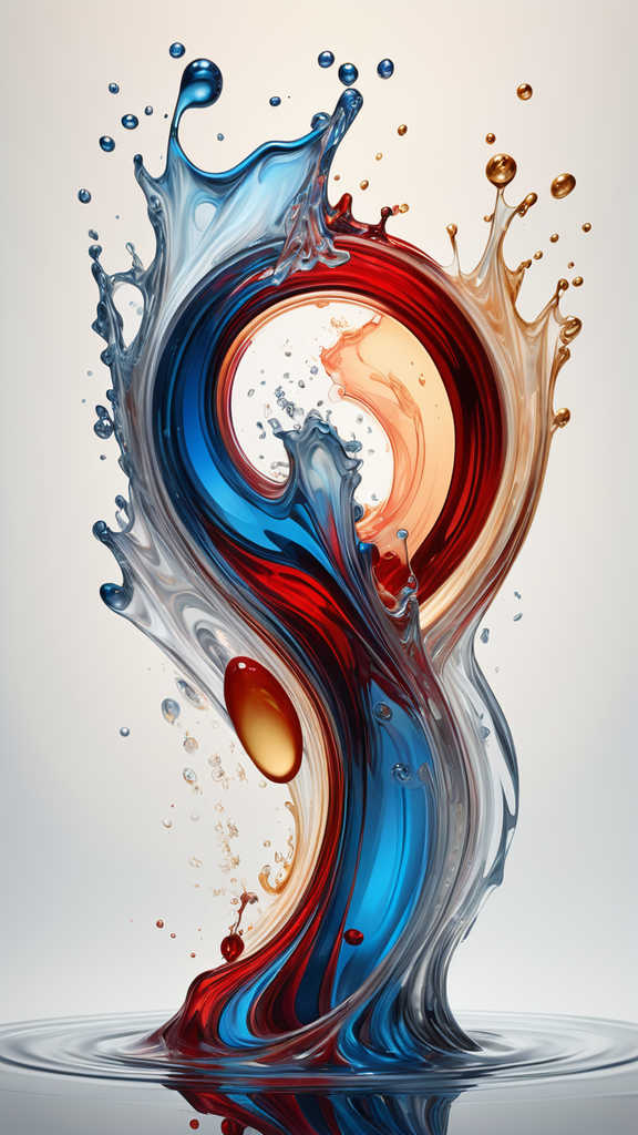 A clear glass glints in minimalist concept art by voisard - Playground