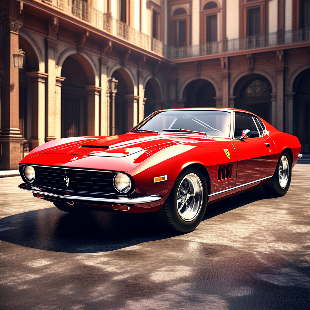 Ferrari Italian muscle car from the 1970s in sharp focus by White ...
