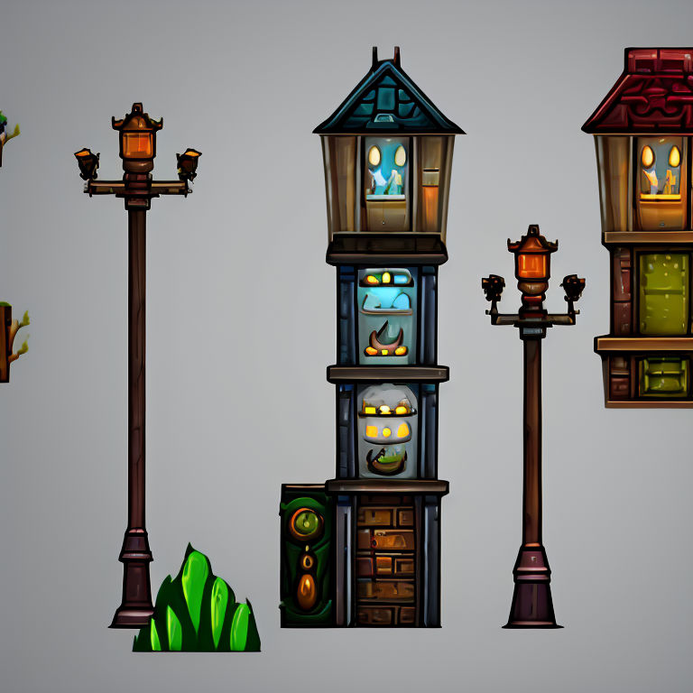 2d fantasy street lamps game assets by FERNANDO ANDRES OLIVERA ORREGO ...