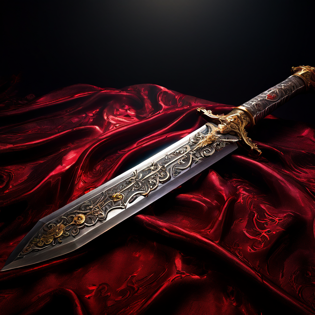Red sword with jagged edges by Nikki S. - Playground