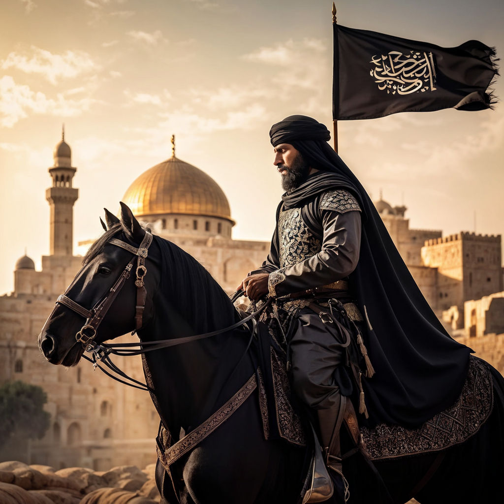 Islamic warrior mounted on a chestnut horse by Mushahid H - Playground