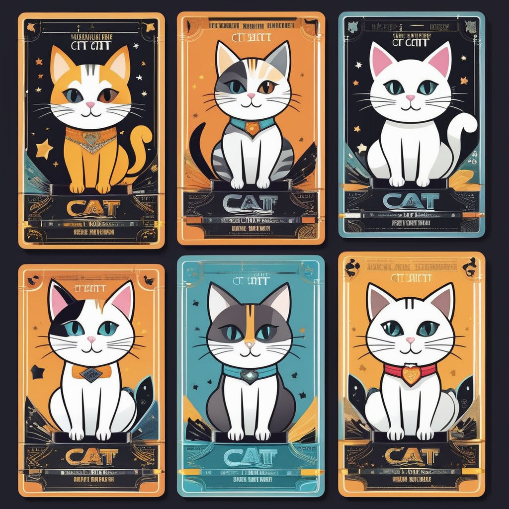 4 types of cat performance ticket designs by 원더냐옹쓰 - Playground