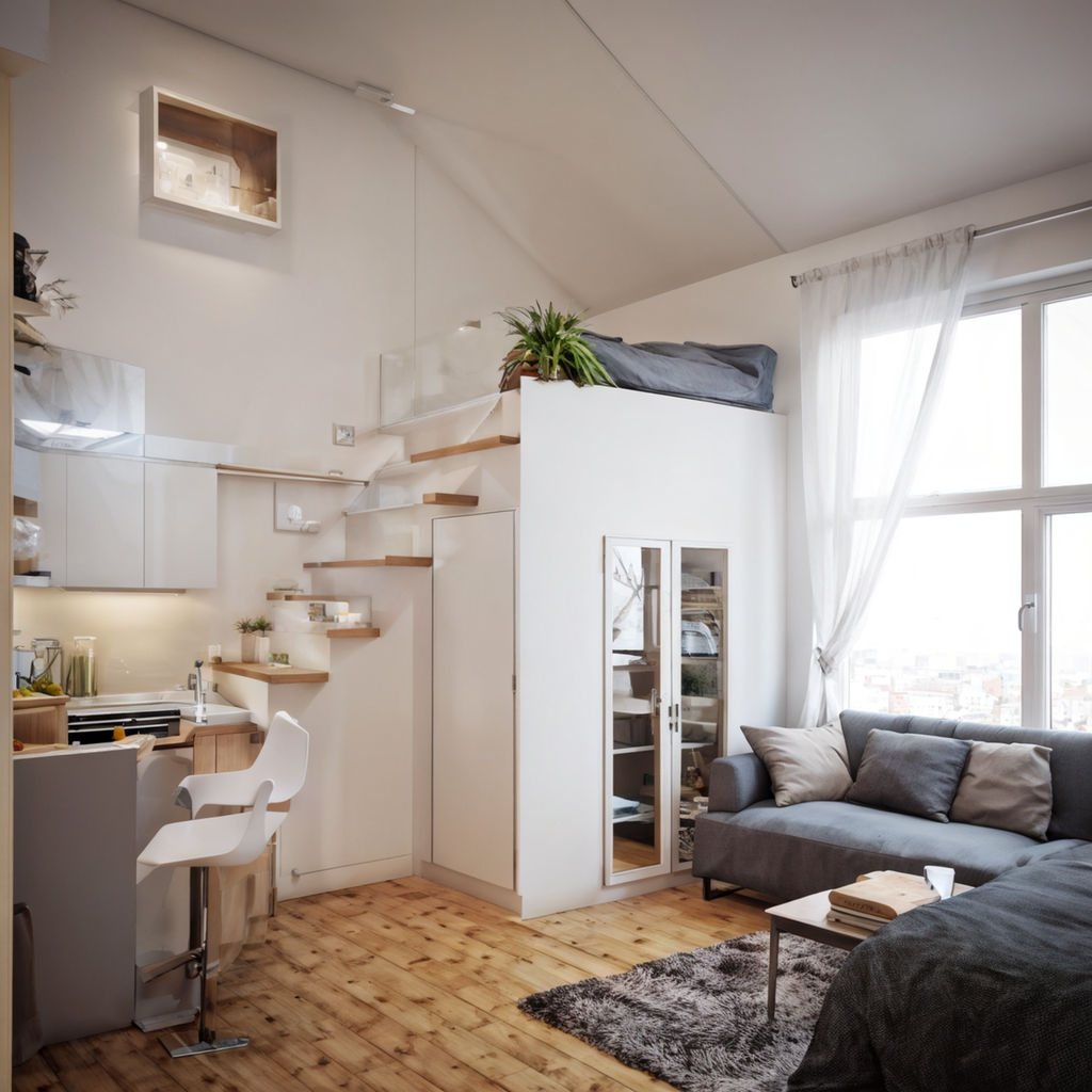 Design of a small house floor plan with a loft measuring 20m... by 정한수 ...