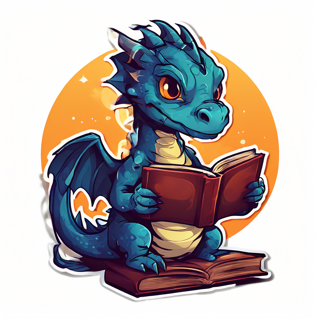 Dragon reading books by Bumblebeeeez - Playground