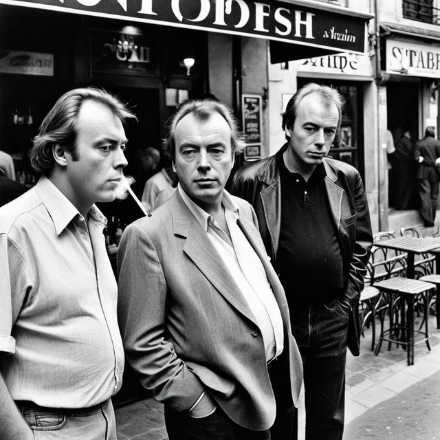 Christopher hitchens and martin amis smoking outside a bar i... by Tim ...