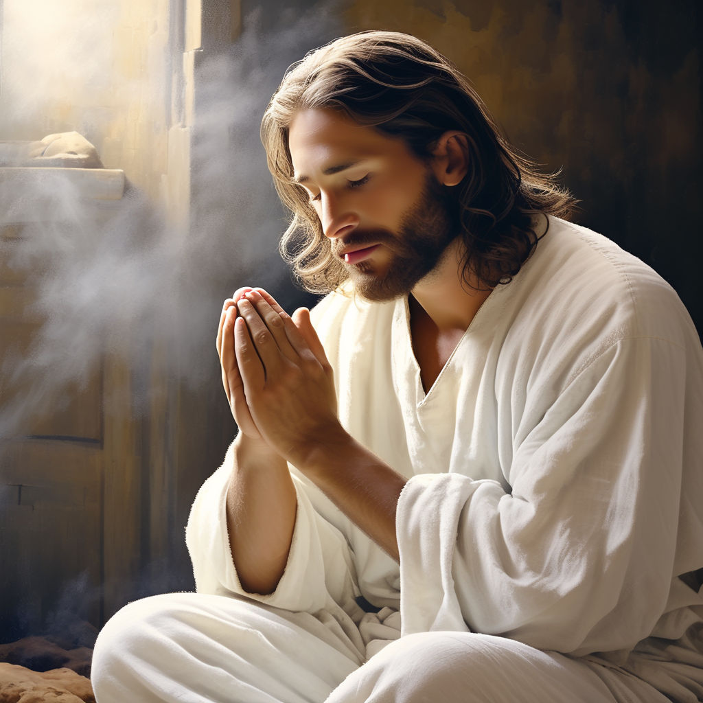 Jesus praying by Jonas Schleicher - Playground