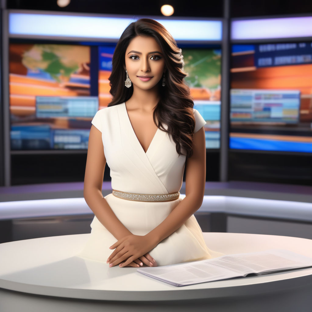 Beautiful Indian News Anchor in tv news Studio by Pirate Of Heart ...