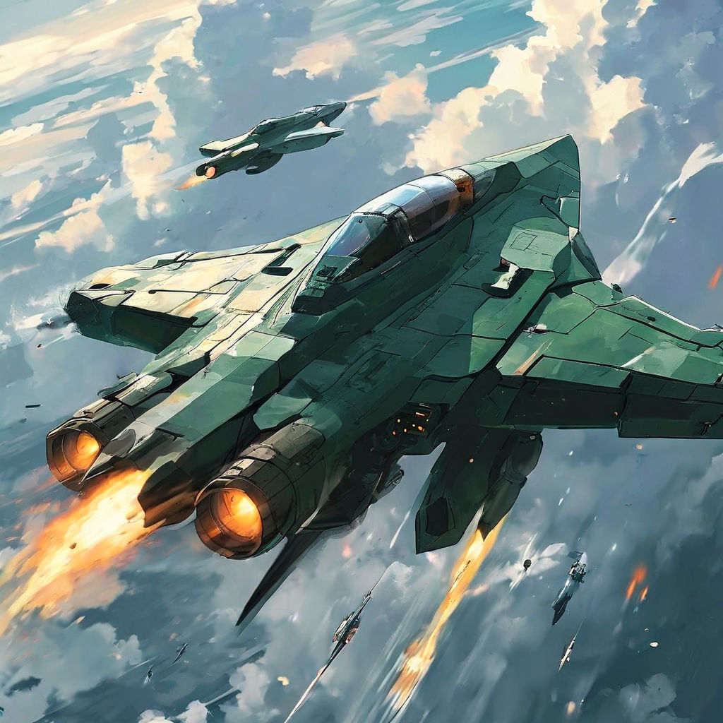 Green fighter jet by Zack Purdy - Playground
