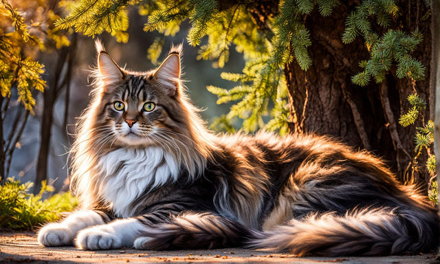 Maincoon resting under the tree by mohd abdillah Taufek - Playground