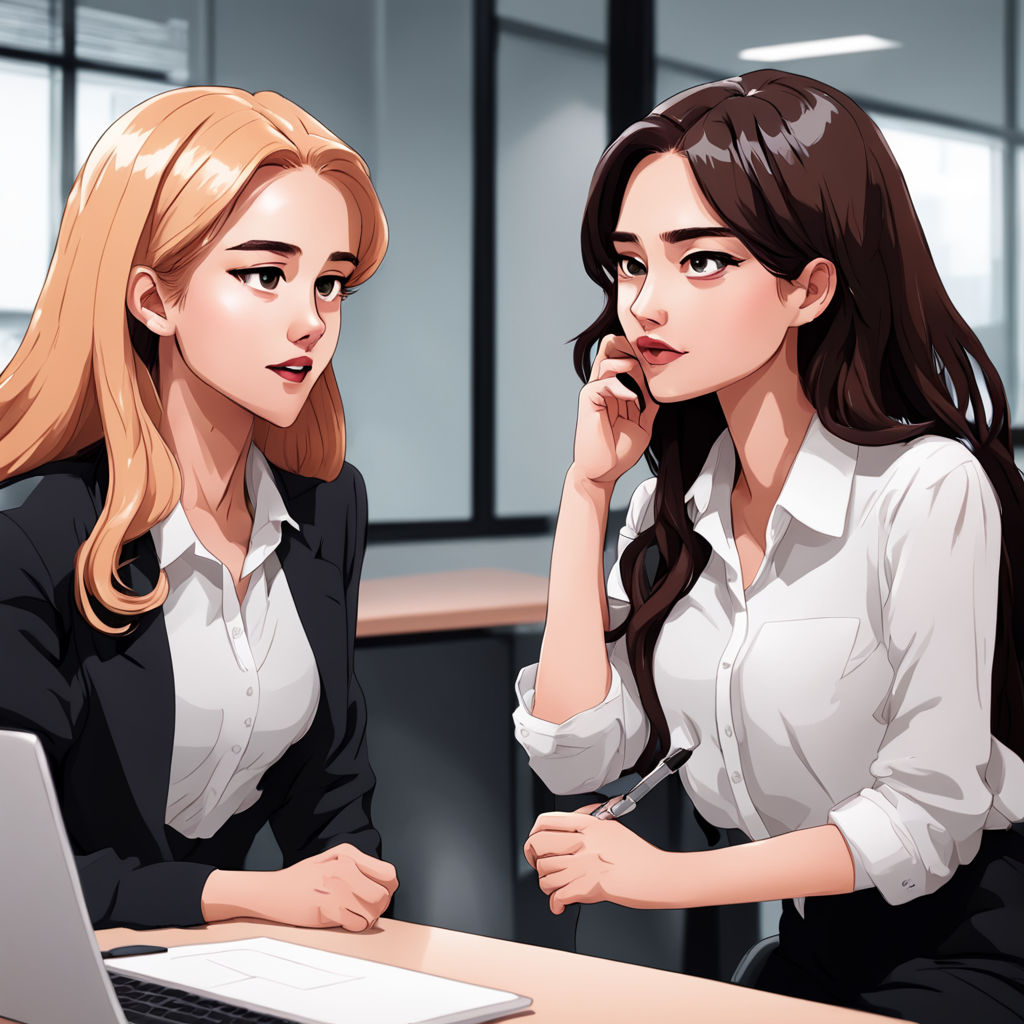 Make a webtoon of two pretty women talking to each other at ... by 뉴마드민 ...