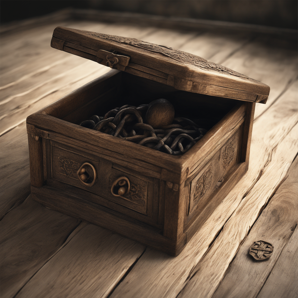 20th century Mongolian wooden box with prisoner locked in it by Chicken ...