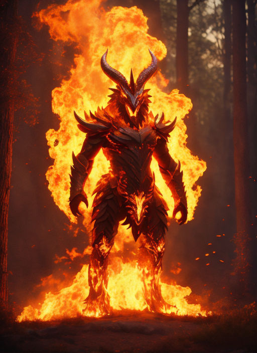 A fire mythical creature by Peter Wang - Playground