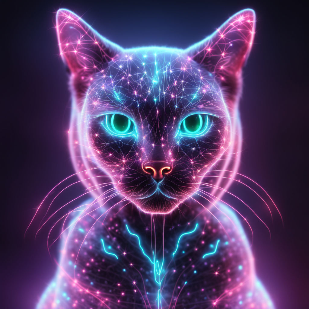Neon cat by Bobak Zine - Playground
