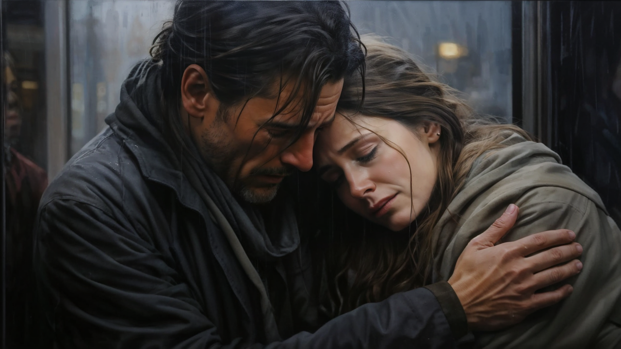 A hyper realistic painting capturing the poignant scene of a... by ...