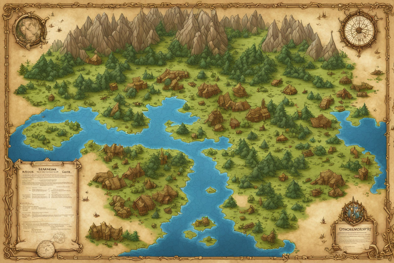 Medieval fantasy world map with seven continents by Alex. C - Playground