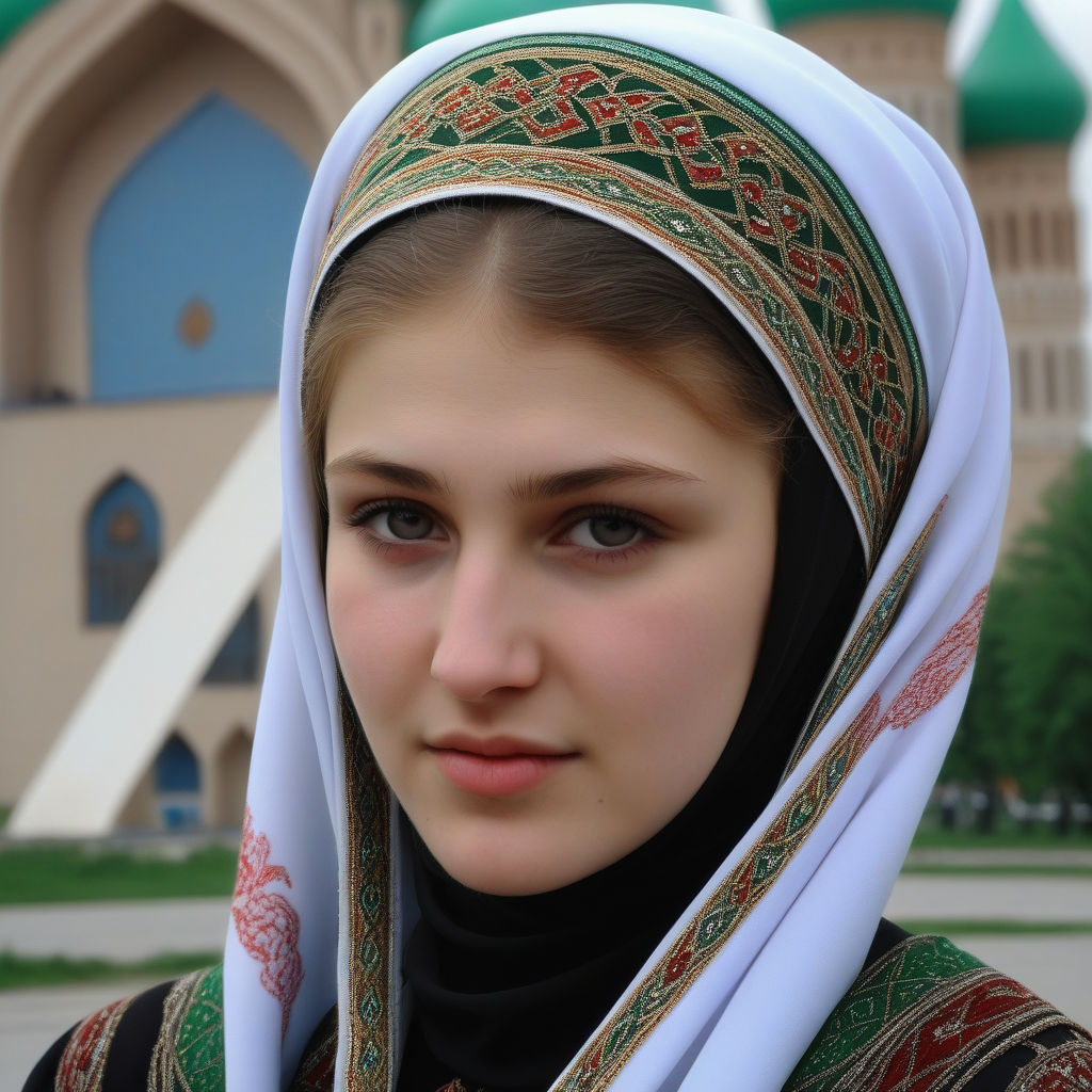 A young Chechen woman in Grozny. She is a stunning beauty. S... by Sid ...