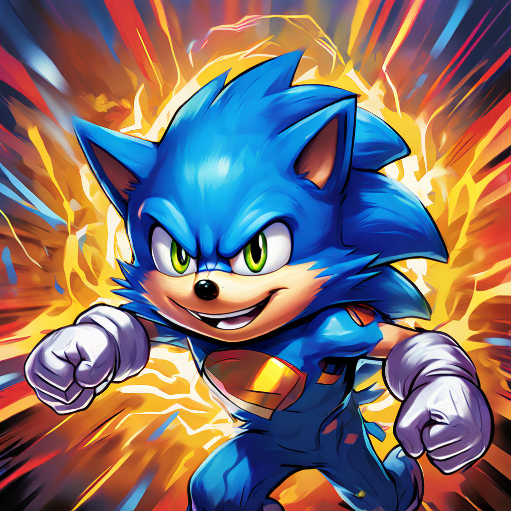 Sonic the Hedgehog in mid-dash by Viviana Ferreira - Playground