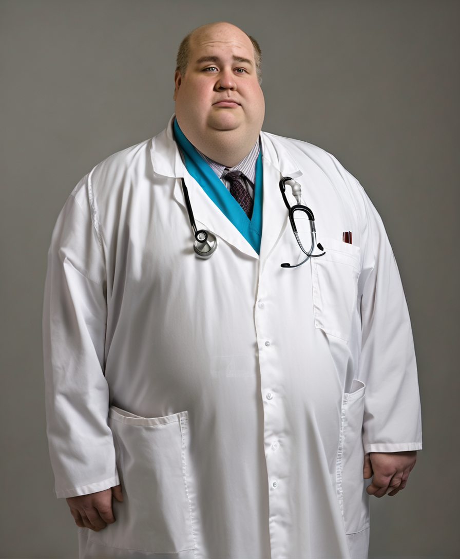 Giant extremely obese very fat doctor in scrubs and unbutton... by tony ...