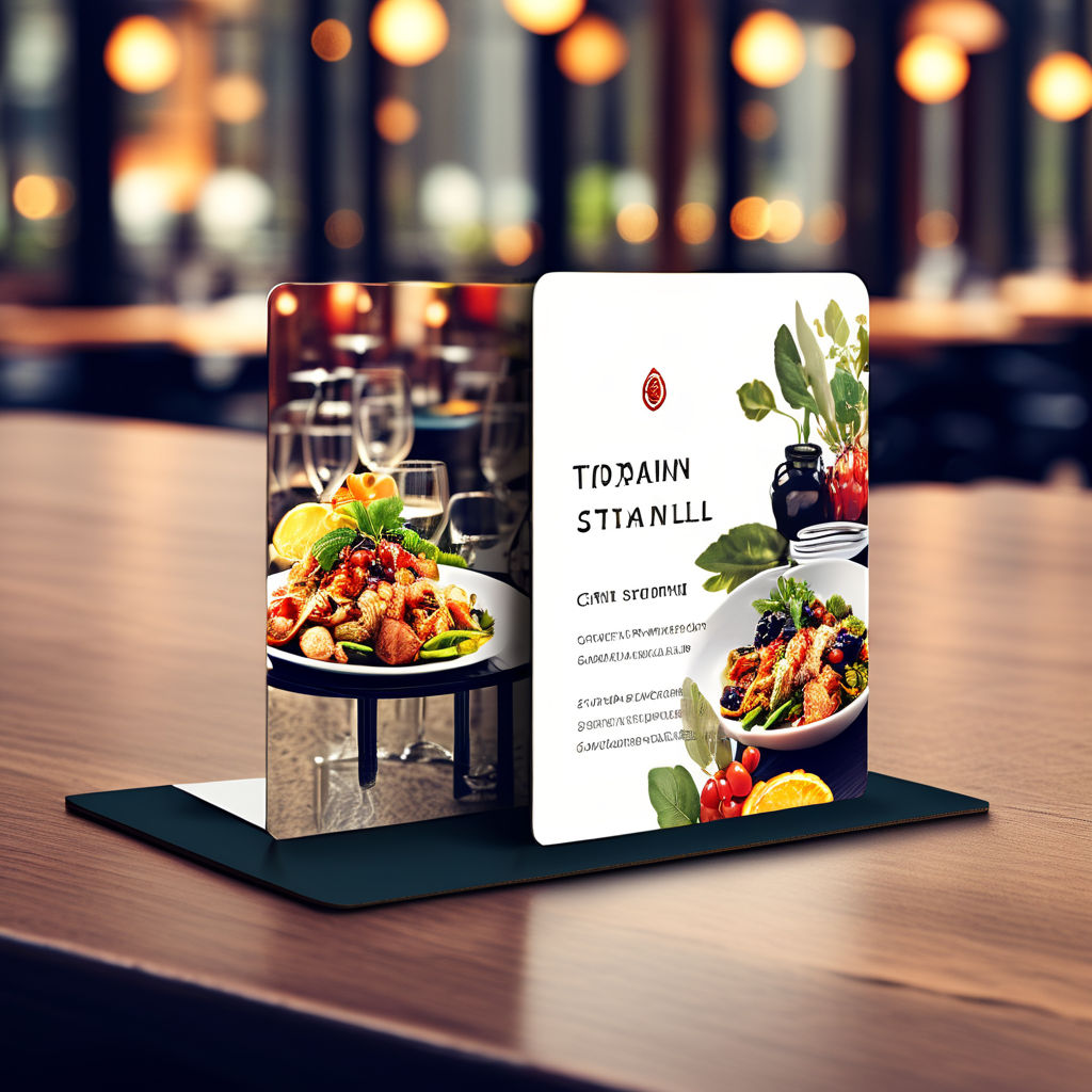 Restaurant table stand card design by Amey Kshirsagar - Playground