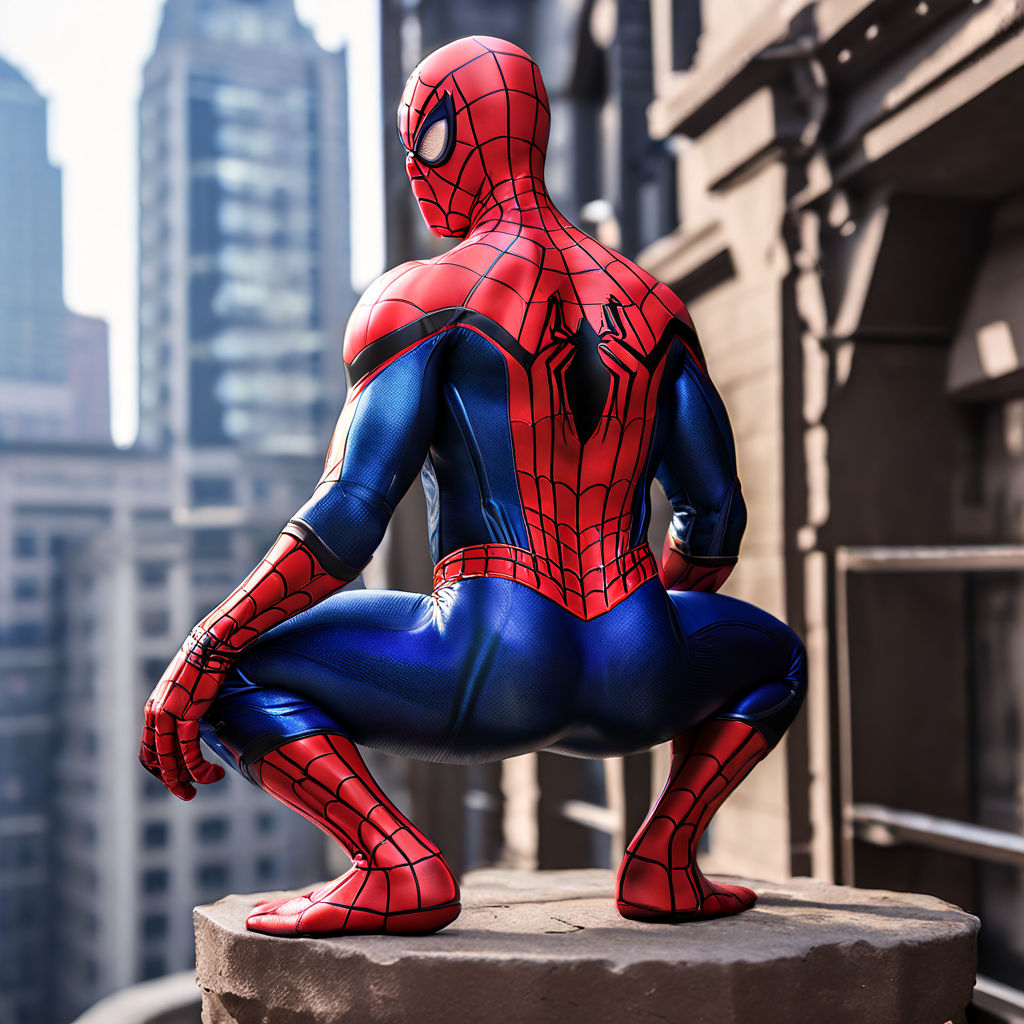 Spiderman on building with a round and big butt from behind by Nicolas ...