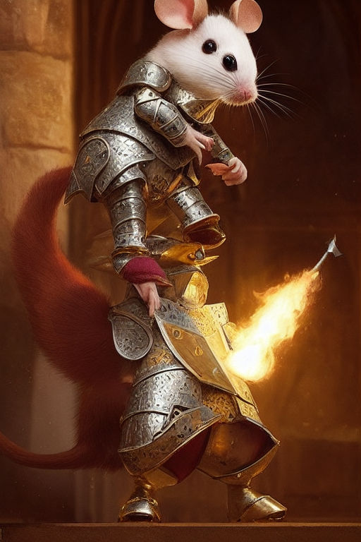 A pixar portrait of a cute anthropomorphic mouse as a knight... by Yury ...