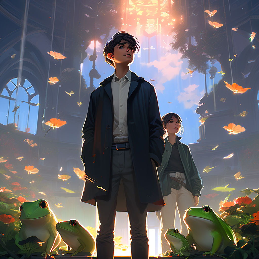 Two young sad magician standing on stage looking all the fro... by ...