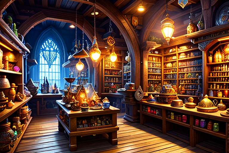 Enchanting fantasy magic shop by David Day - Playground