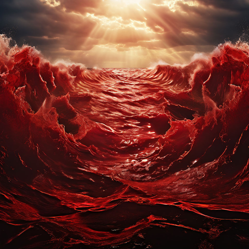 The red Sea parted by Bezaleel Ben Israel - Playground