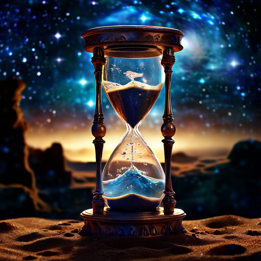 Ancient hourglass in cosmos by Korsawat Baiseejuang - Playground