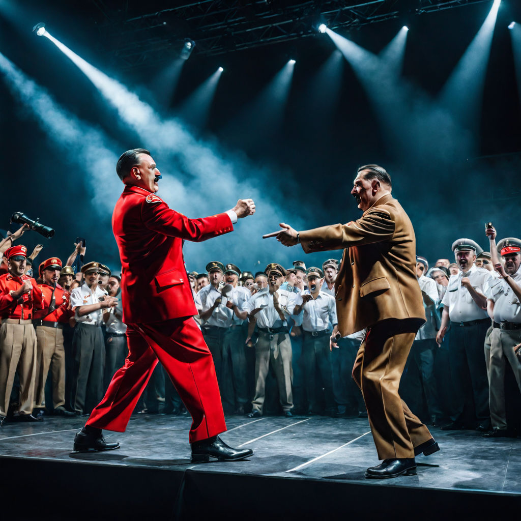 An award winnig photography of hitler rap battling with stal... by ...