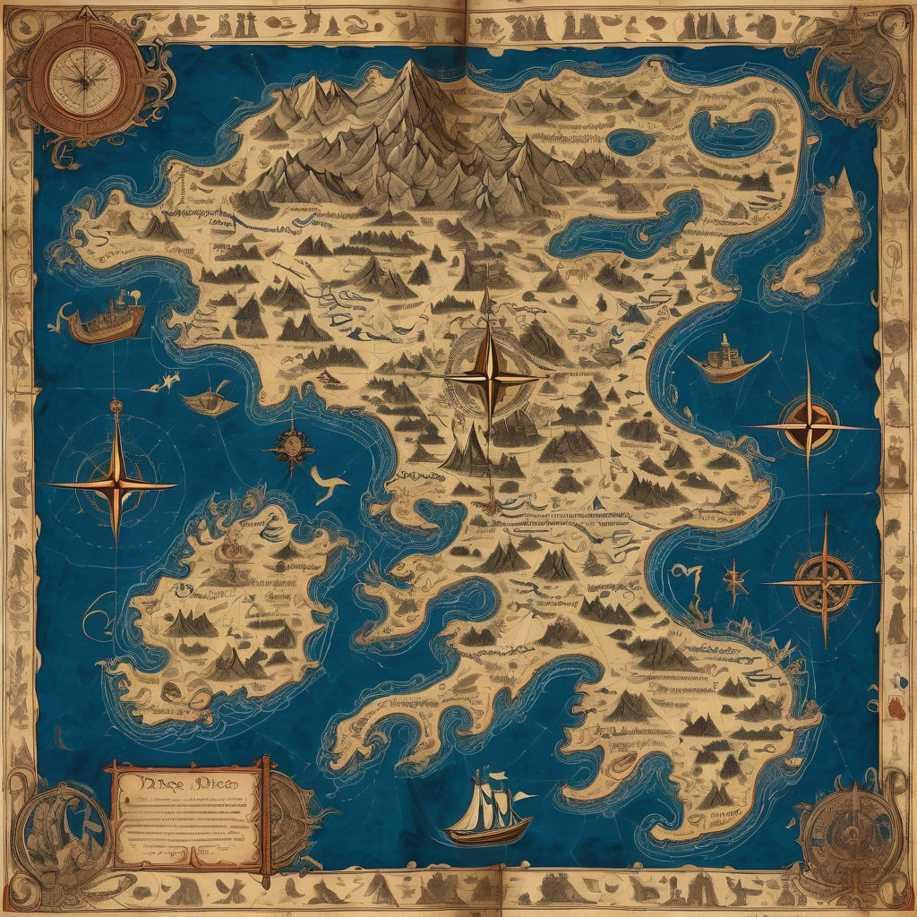 Medieval-style map depicting an expansive continent by Daniel Filho ...
