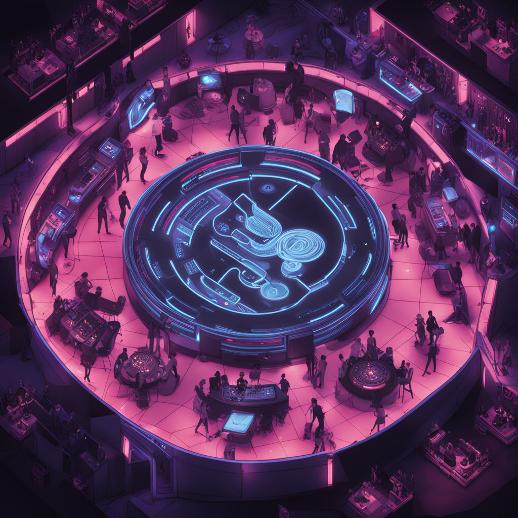 Top-down 2D battlemap of a packed Las Vegas nightclub with a... by ...