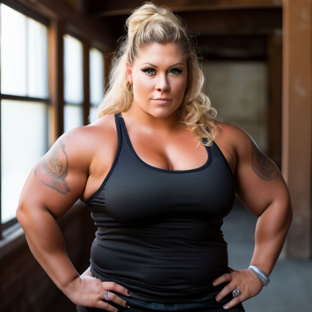 Muscular Ssbbw With Straight Blonde Hair Wearing A Tight Tan By Ixo Vxbo Playground