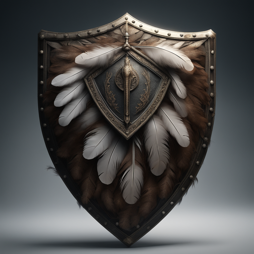 A shield made of bird feathers. by Casey Sherman - Playground