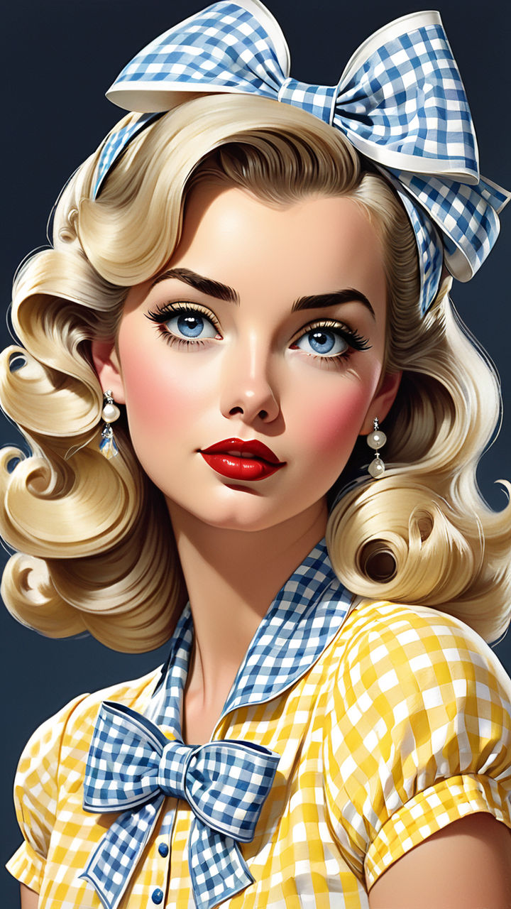 A vintage-style illustration features a young woman with fai... by ... A vintage-style illustration features a young woman with fai... by ...