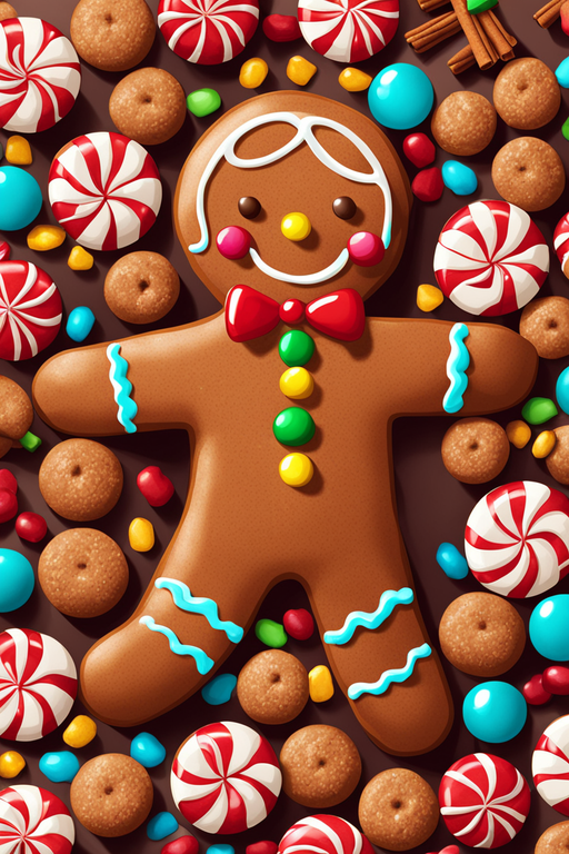 A cartoon-drawn Gingerbread man laying on a cinnamon pile of... by ...
