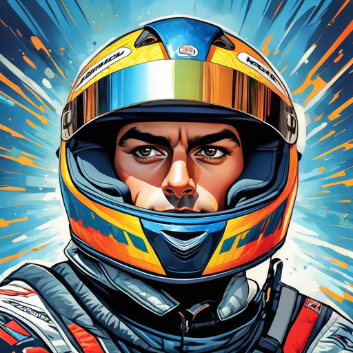 Cartoon realism style portrait of a male racer by Владимир hrdz ...