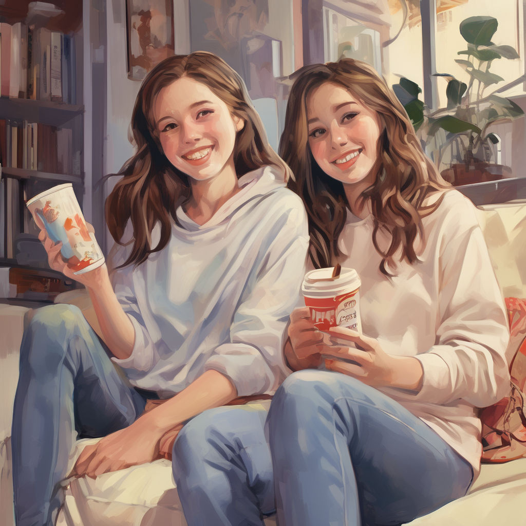A drawing of two teenage girls by حسن علي - Playground