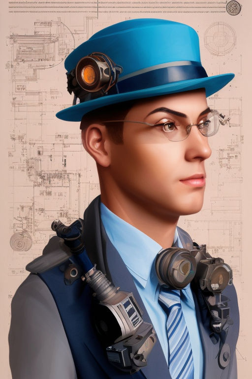 A full-page concept designs of a male atompunk television pe... by ...