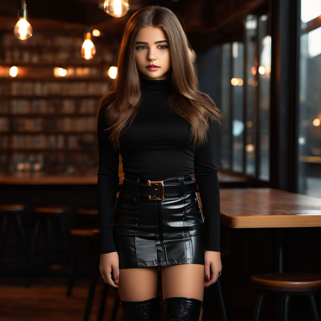 13 year old girl in micro mini skirt and a tight shirt and b... by ...