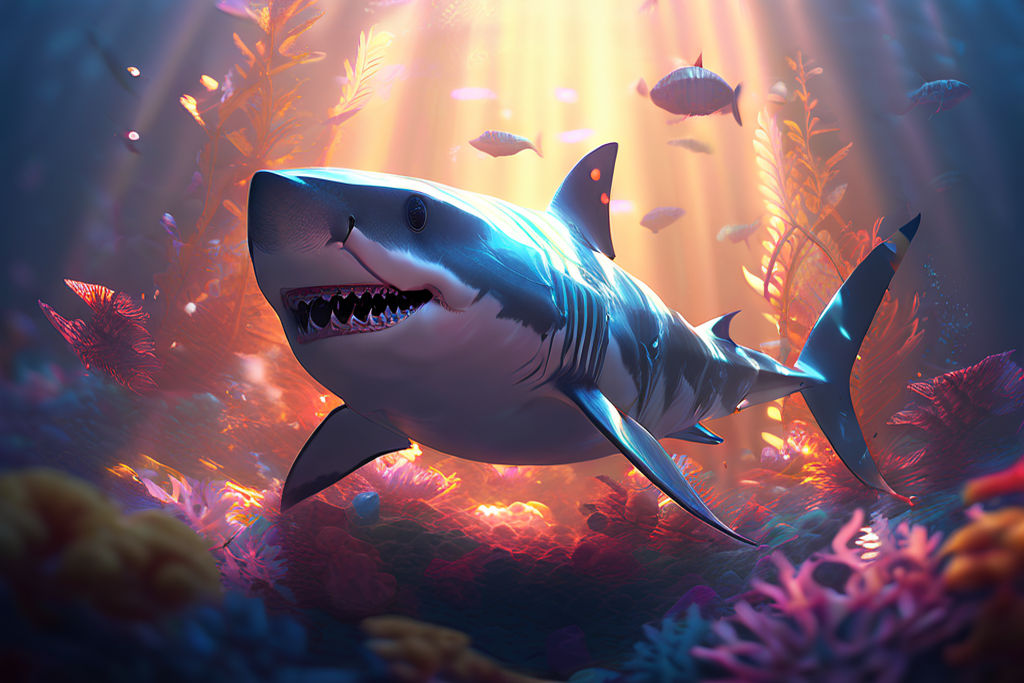 Baby shark named Quantum navigates the serene by cüneyt kuruçam ...