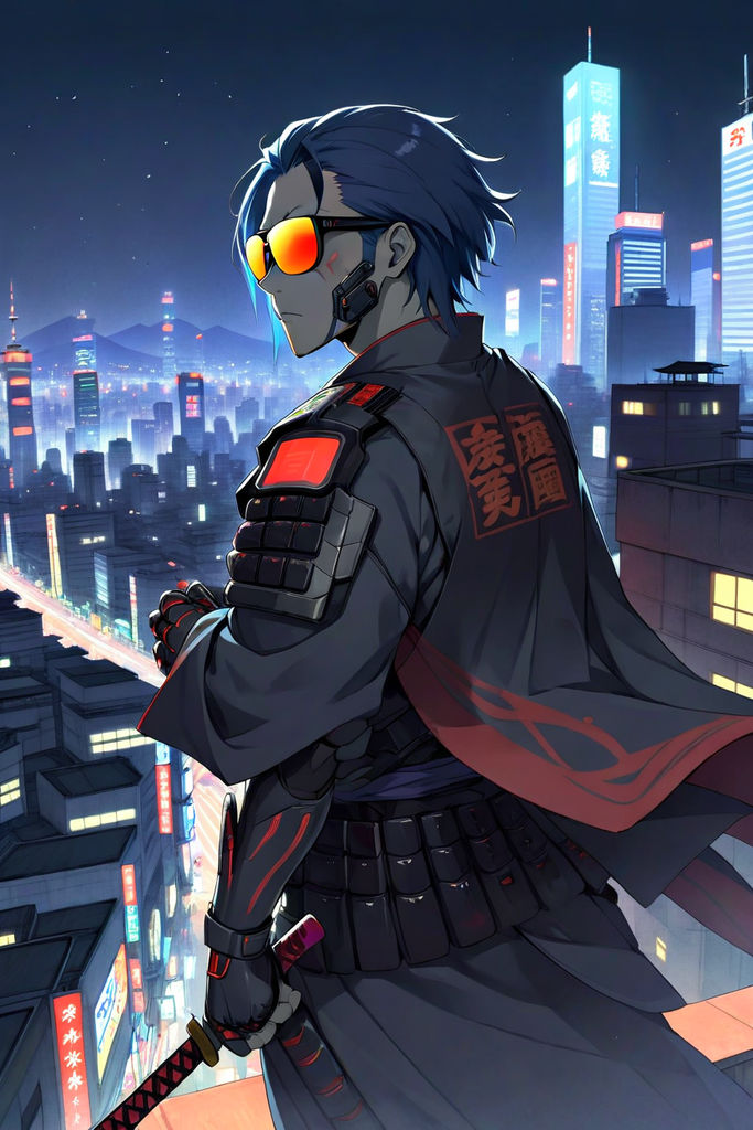 Federal Agent Wearing Sunglasses And Samurai Armor by Ezra Legum ...