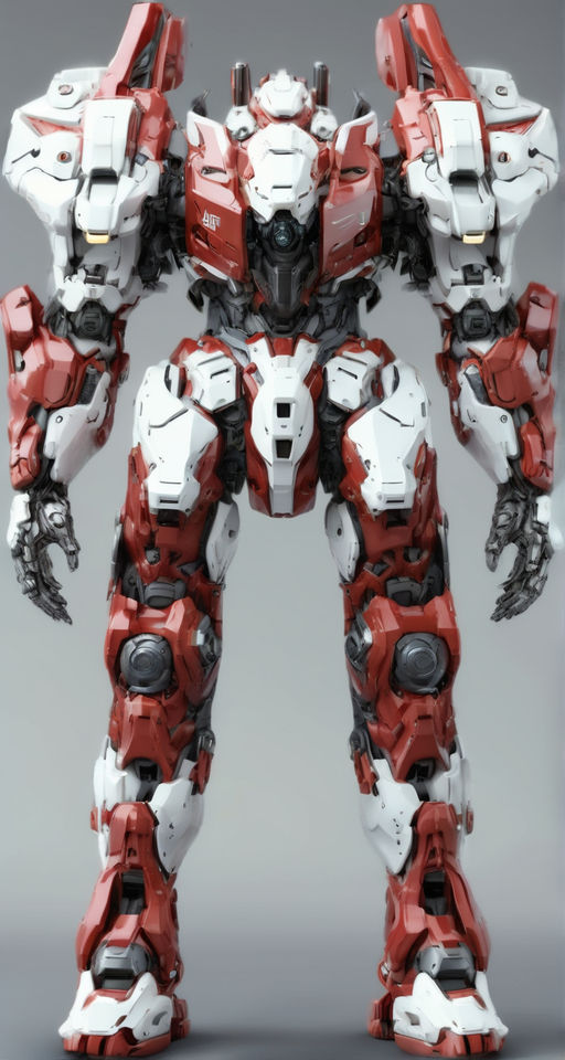 Red and White color Armored Core Mecha concept art by Rafarence ...