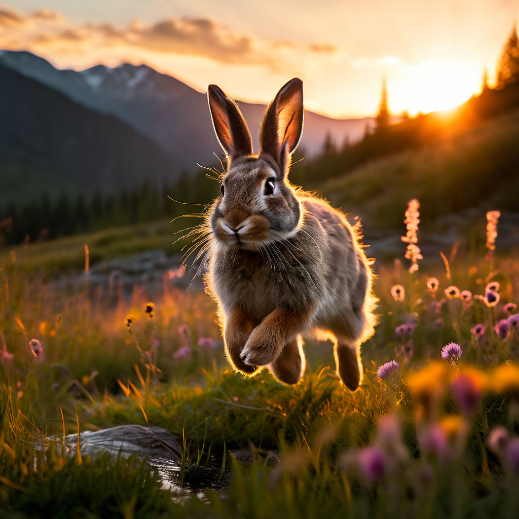 Rabbit sprinting through an expansive by 아몰렌떼 - Playground