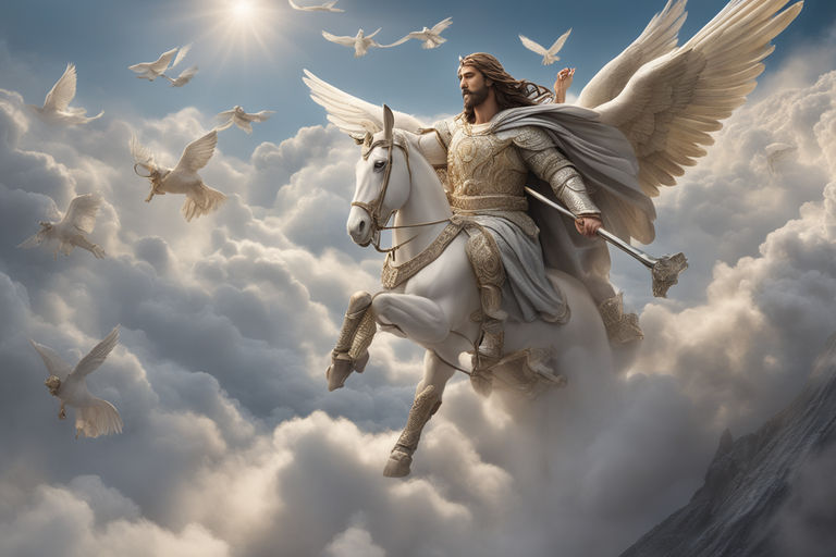 Jesus leading legions of angel armies coming through the clo... by ...